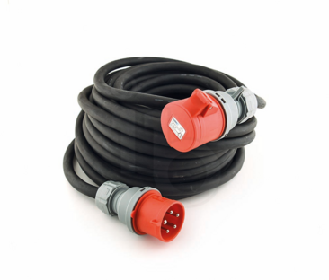 Lumx Neopreen verlengkabel EN 60309 - 25m - 400V-32A - 3P+N+A - 5G6mm2 ...