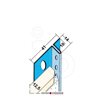 Stucstop/aansluitprofiel verzinkt staal L= 2500mm - 1314-2.50 | IB.NL
