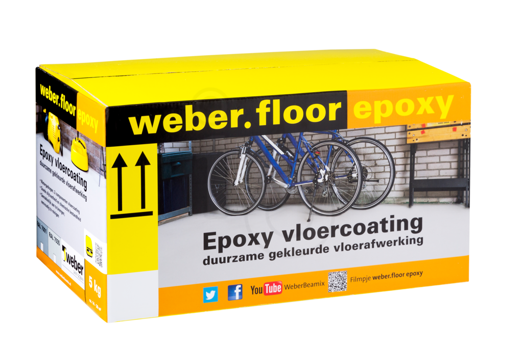 Weber.floor epoxy ral 7001 (grijs) - Vloercoating doos 10 kg | IB.NL